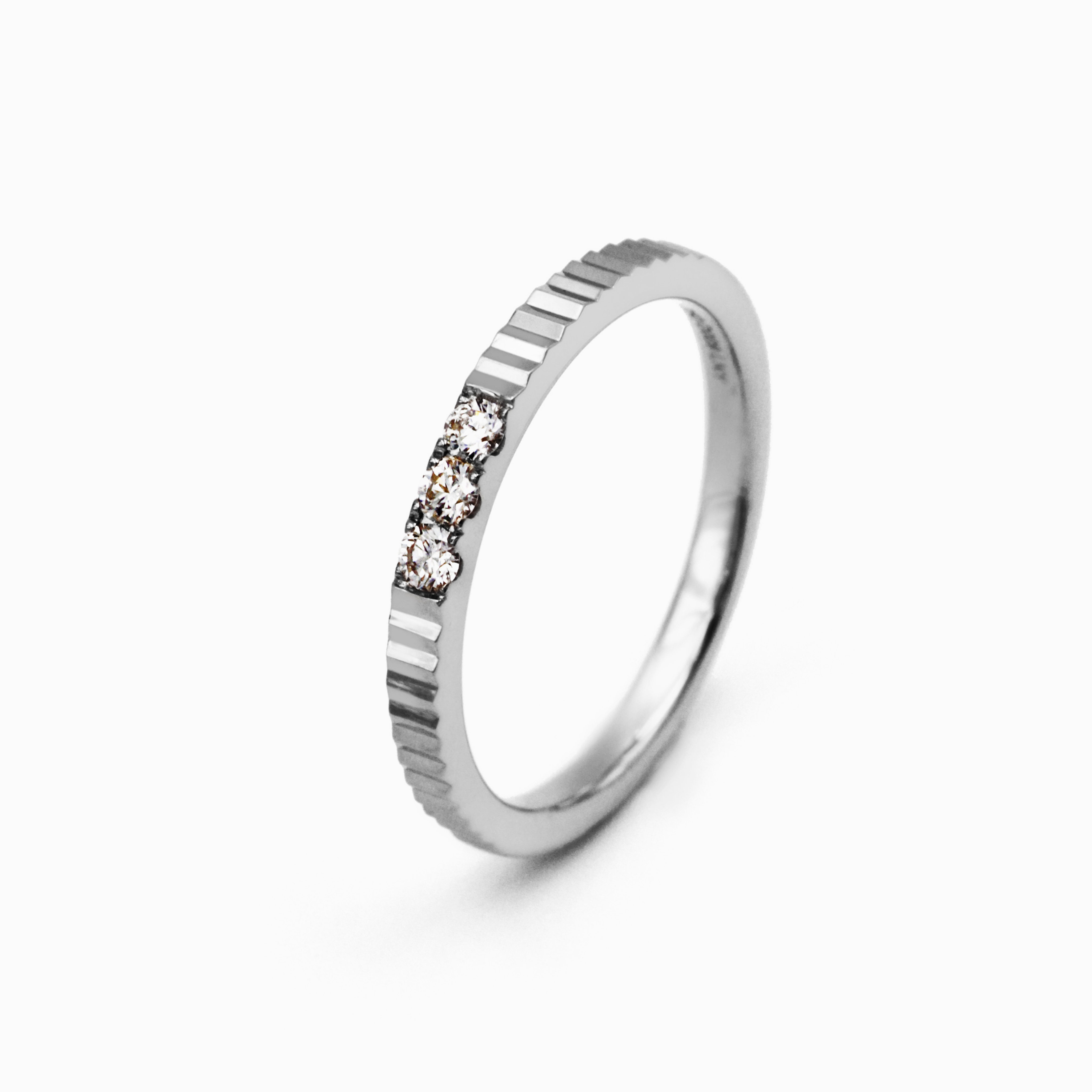 Piper - Geometry-Inspired Three-stones Wedding Band | Lavin New York ...